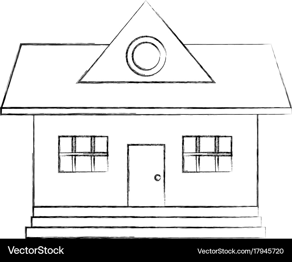 Beautiful house building isolated icon Royalty Free Vector