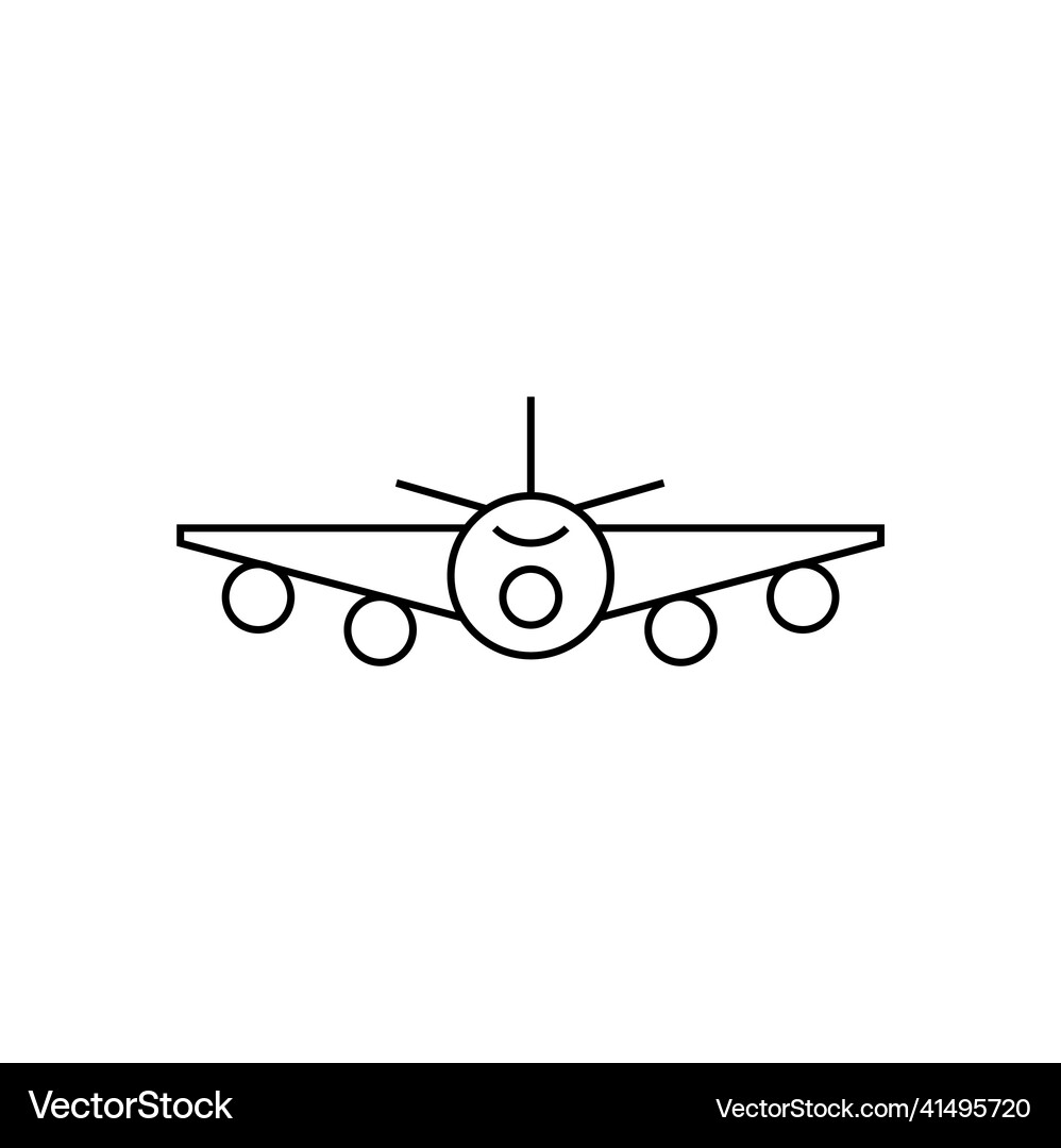 Black outline isolated airplane on white Vector Image