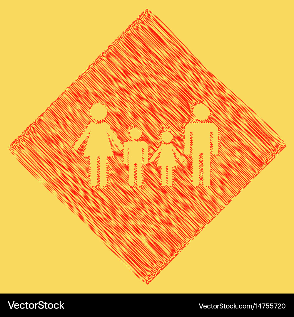 Family sign red scribble icon obtained Royalty Free Vector