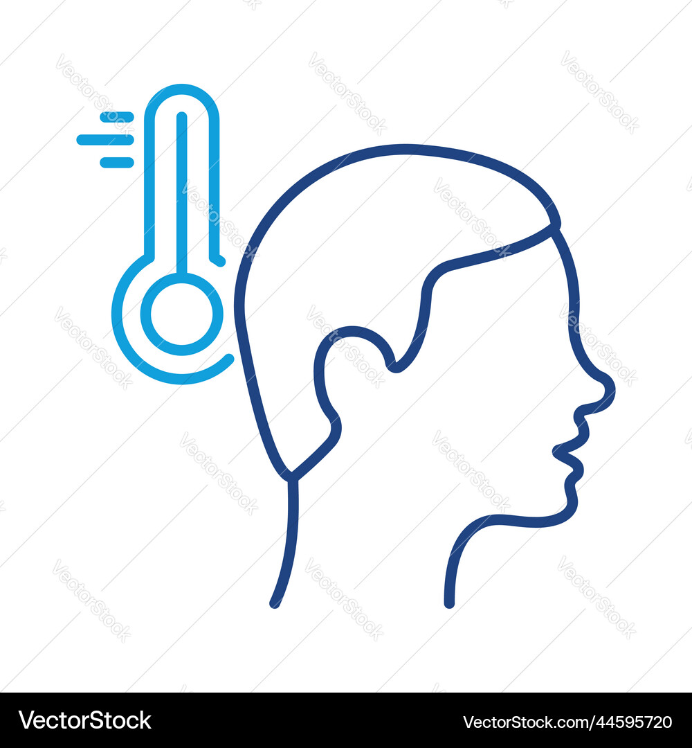 Fever heat high temperature icon body Royalty Free Vector