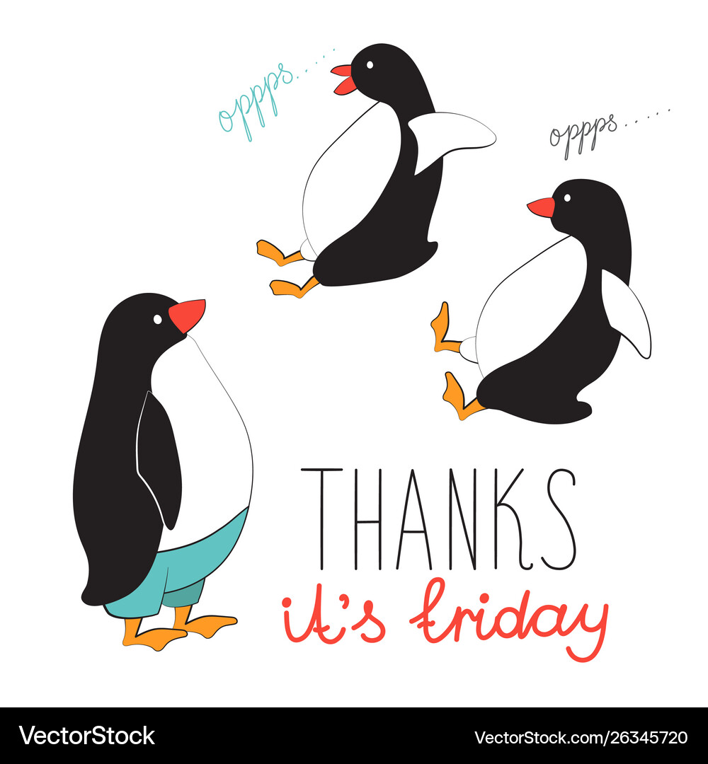 Funny penguins for prints stickers Royalty Free Vector Image