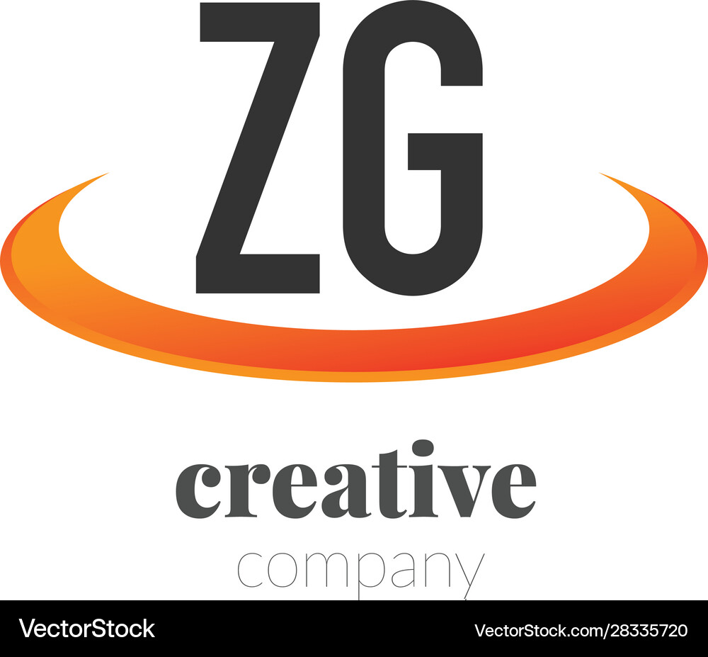 Initial letter zg creative swoosh design logo Vector Image