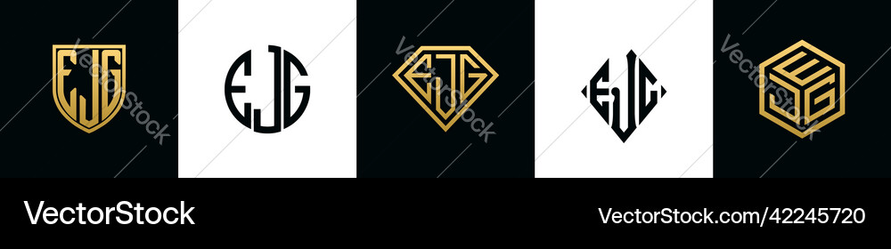 Initial letters ejg logo designs bundle Royalty Free Vector