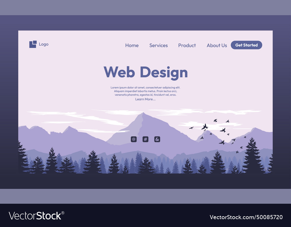 Landing page website Royalty Free Vector Image