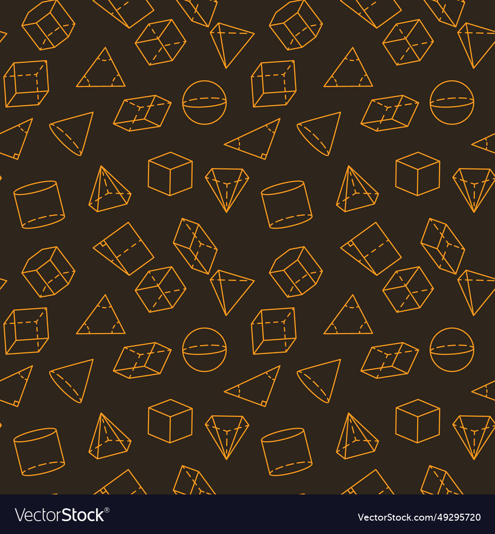 Mathematics Figures Dark Linear Seamless Pattern Vector Image
