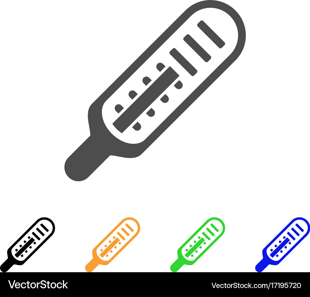 Mercury thermometer flat icon Royalty Free Vector Image