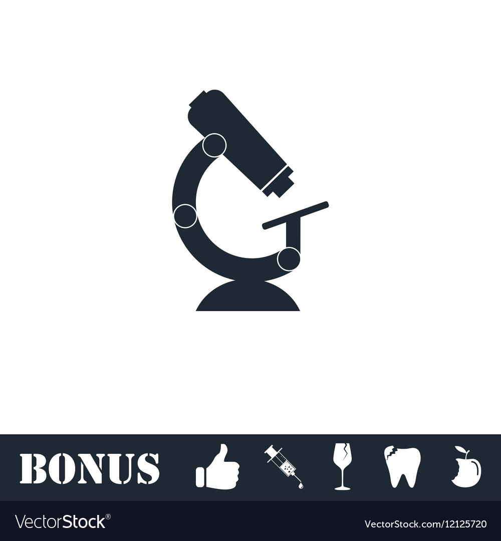 Microscope icon flat Royalty Free Vector Image