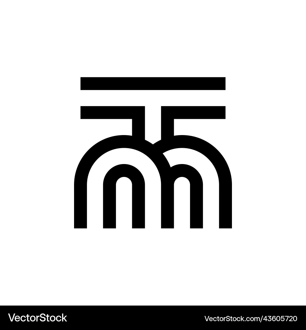 Modern letter mt or tm monogram logo design Vector Image