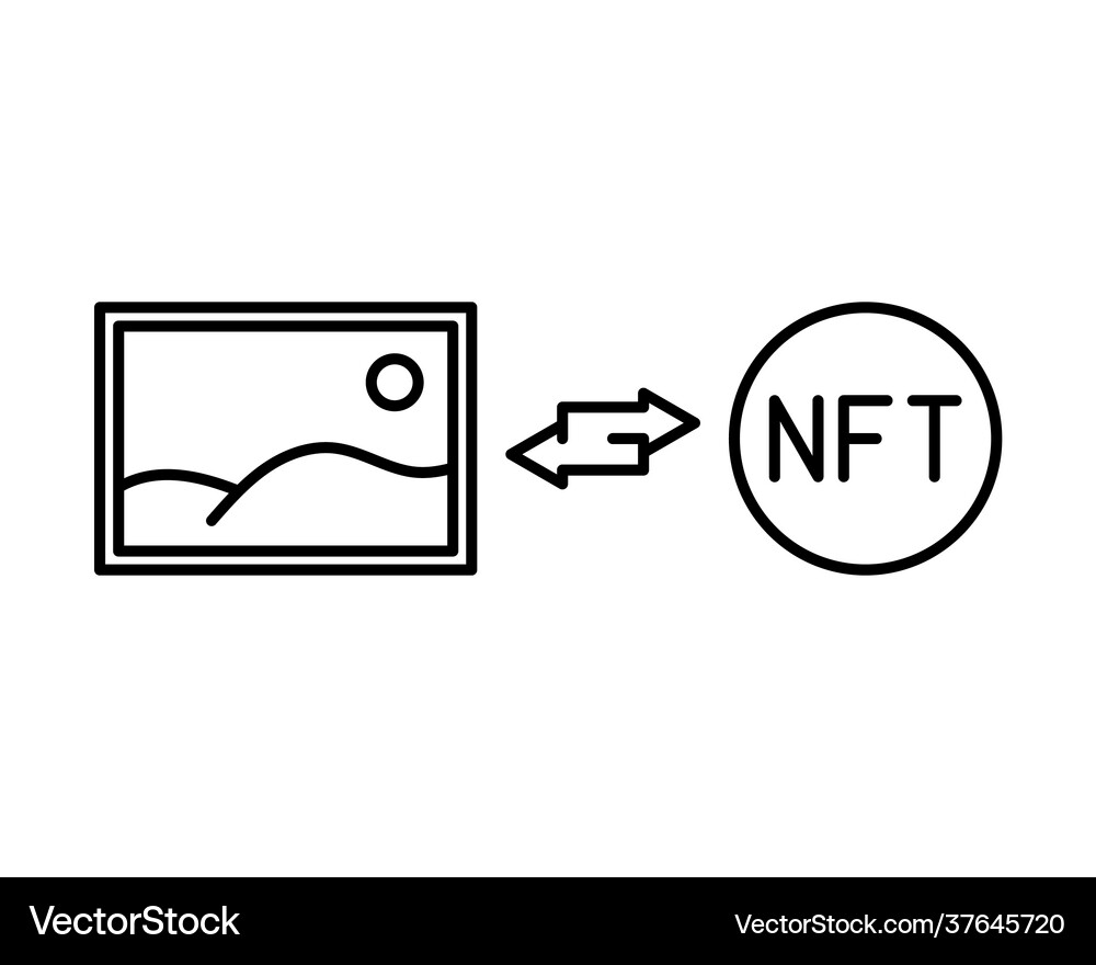 Nft non-fungible token text logo Royalty Free Vector Image