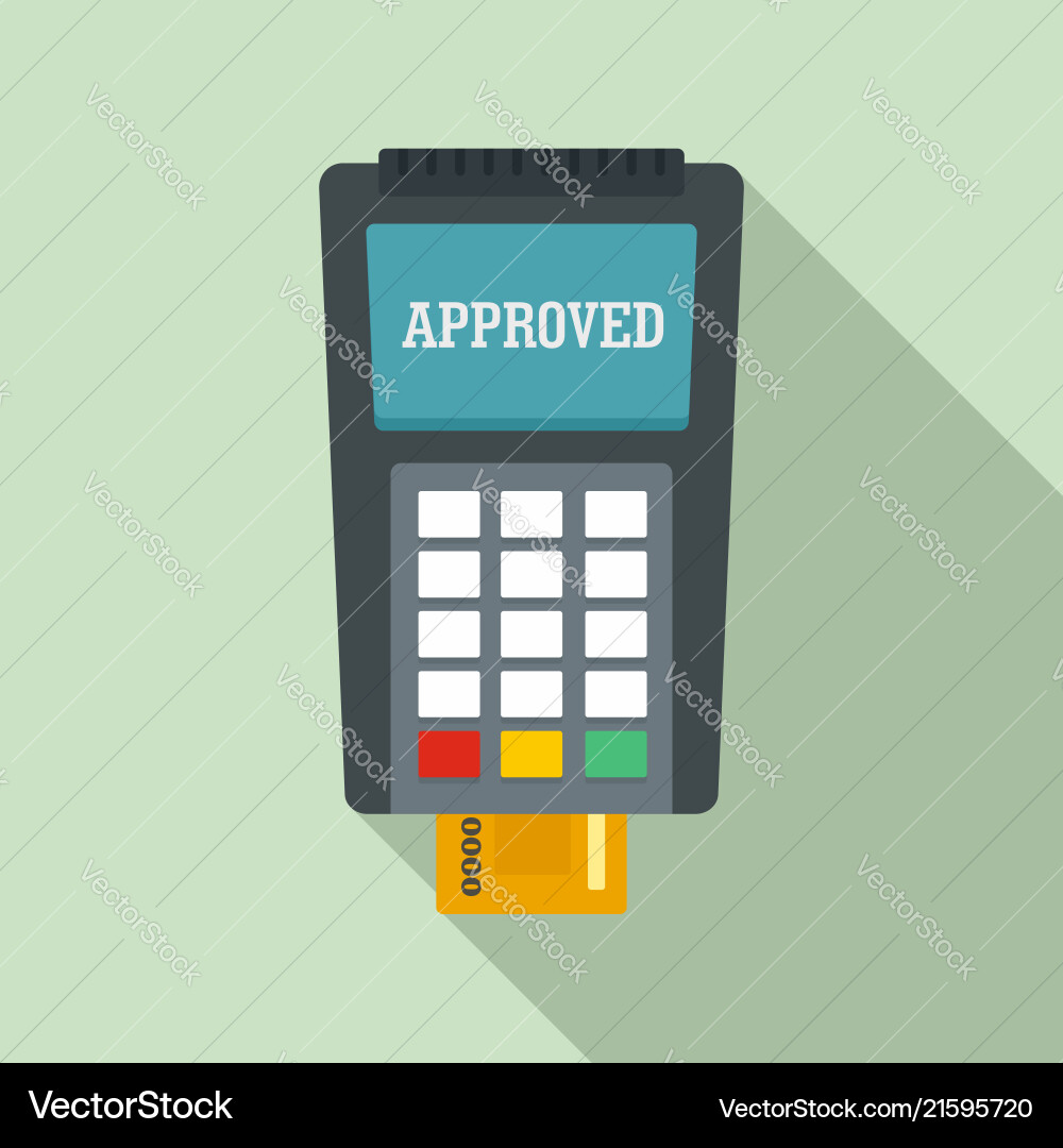 Payment approved credit card icon flat style Vector Image