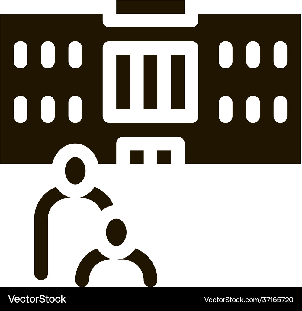 Preschool building icon glyph Royalty Free Vector Image