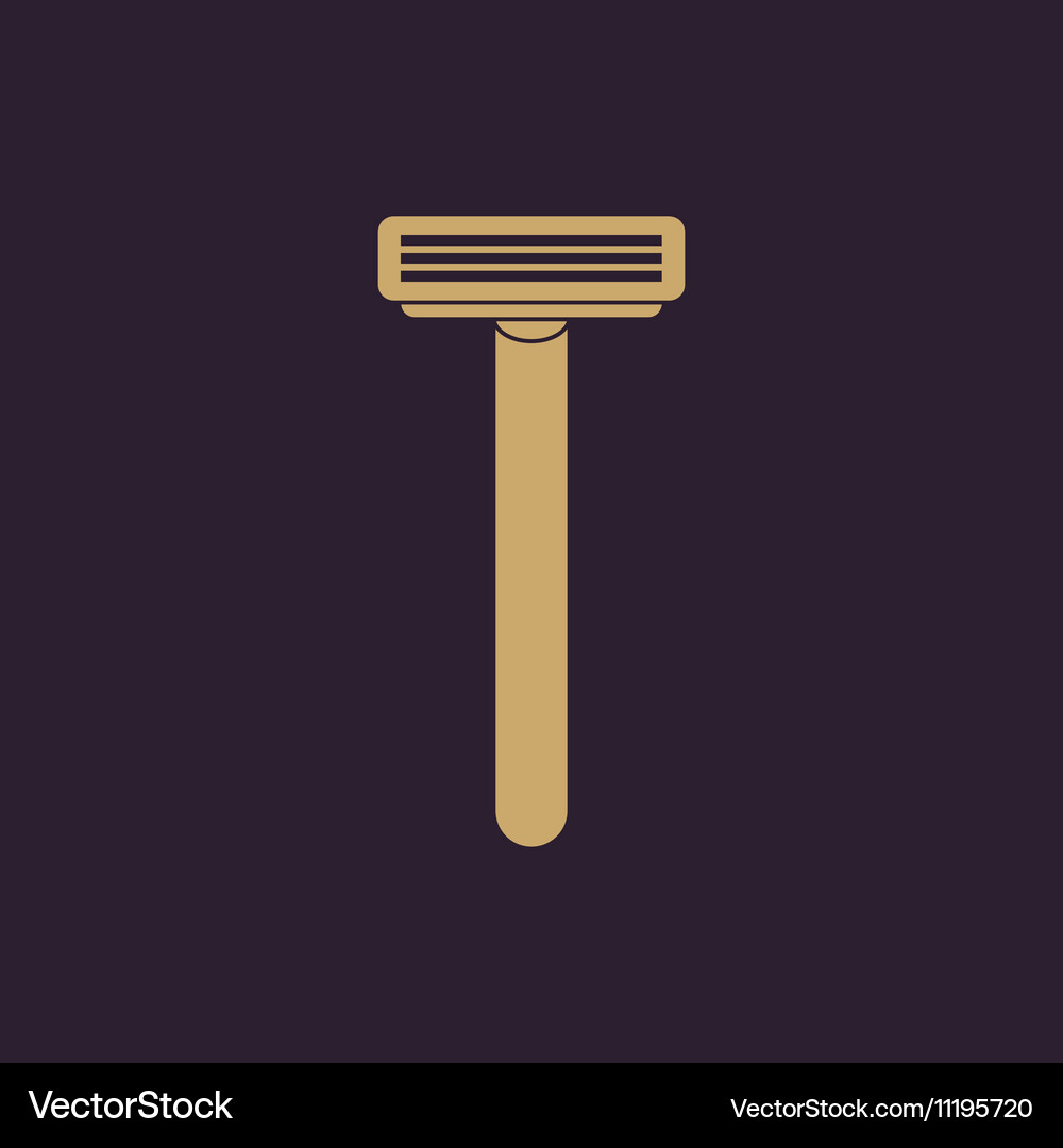 Shaving razor icon shaver symbol flat Royalty Free Vector