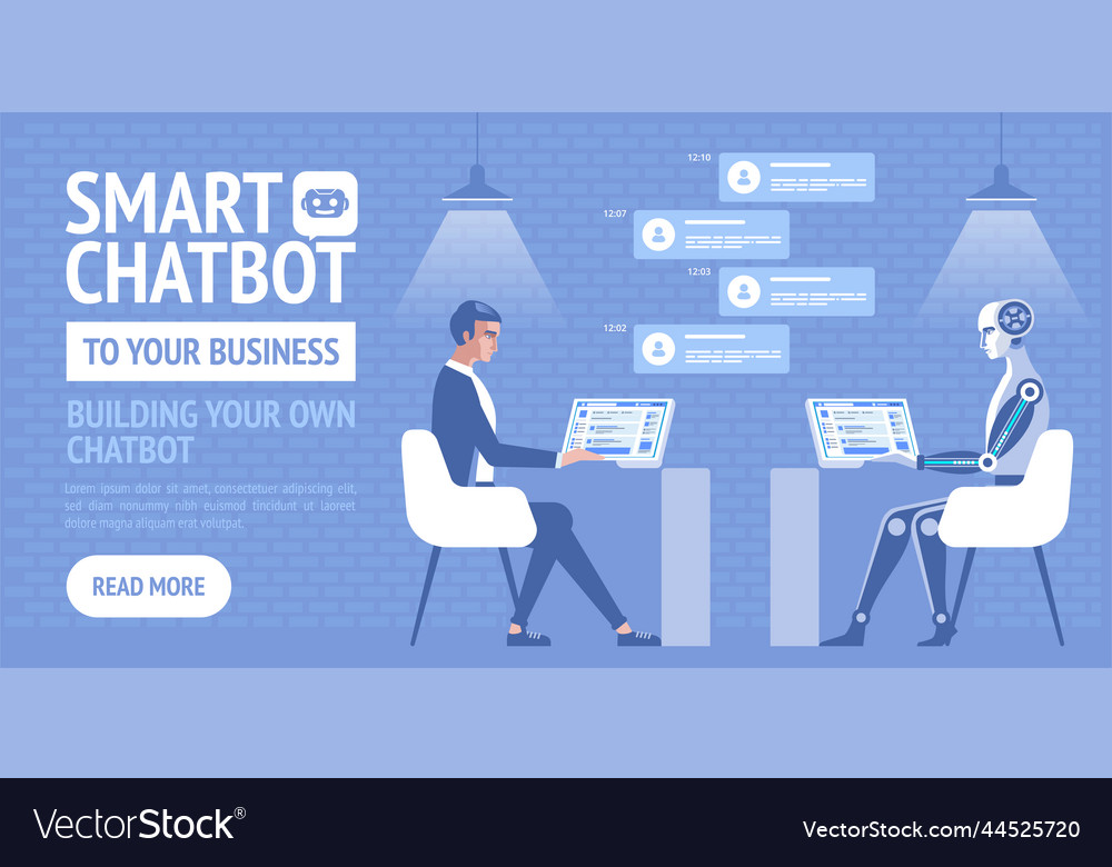 Smart chatbot to your business poster Royalty Free Vector
