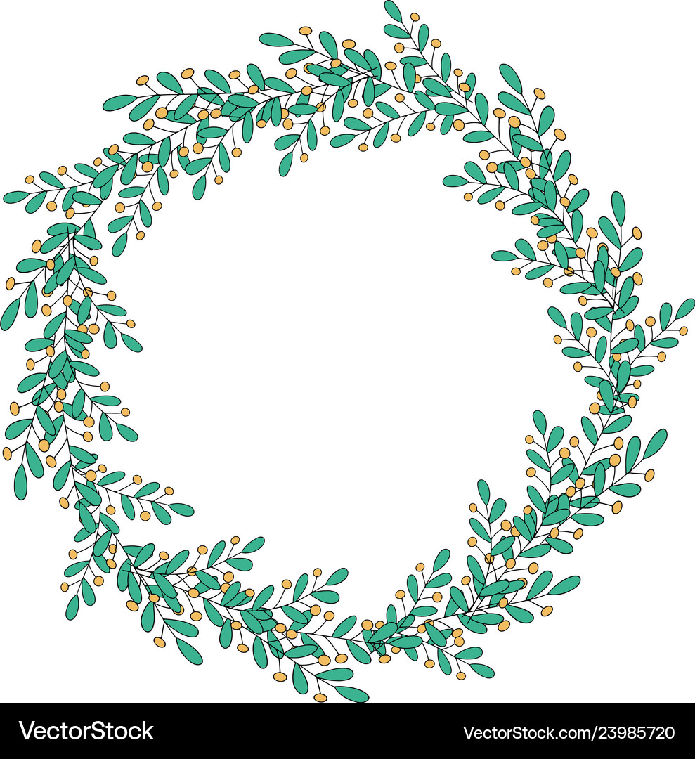 Spring wreath of plants Royalty Free Vector Image