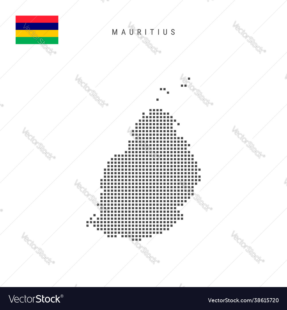 Square dots pattern map mauritius mauritian Vector Image