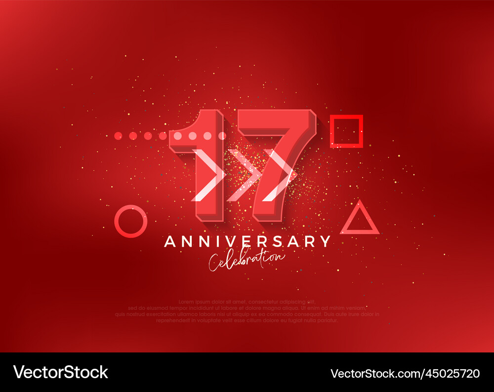 Strong design for 17th anniversary celebration Vector Image