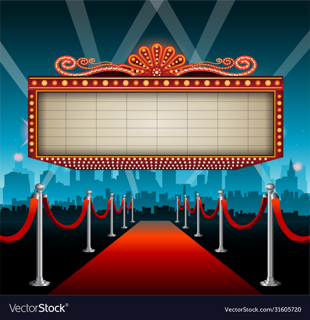 Theater sign billboard frame design Royalty Free Vector