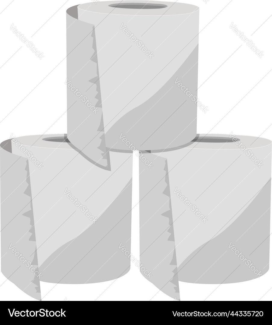 Three toilet paper rolls on a white background Vector Image