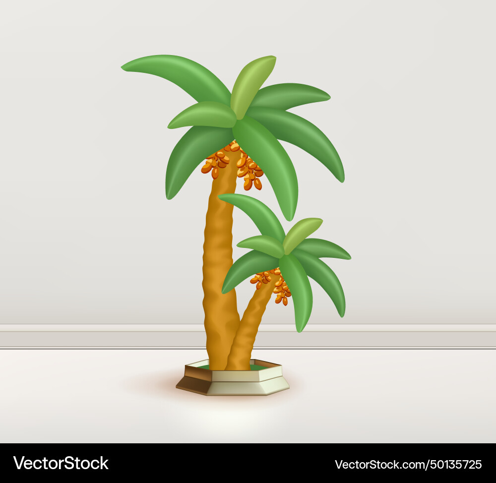 3d of ramadan palm trees Royalty Free Vector Image