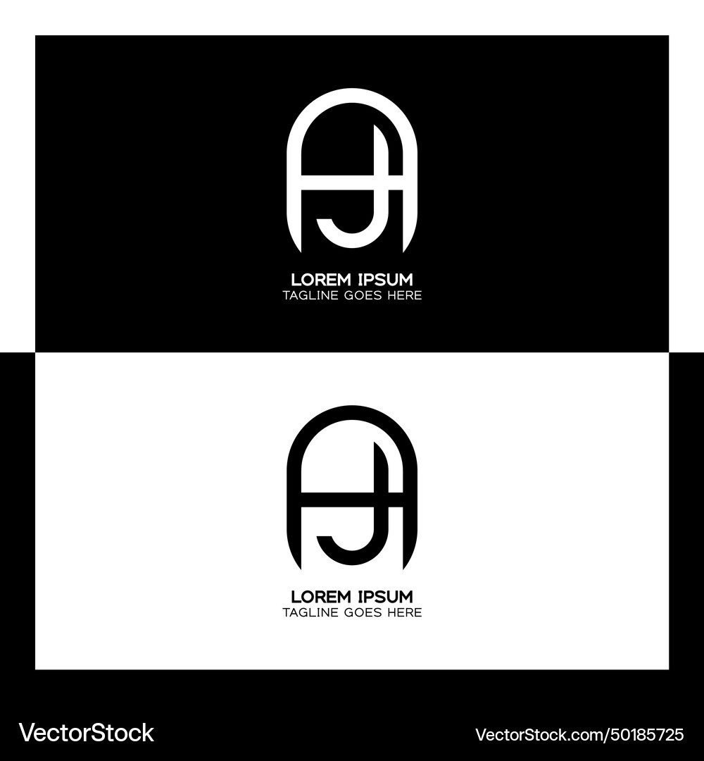 Aj initial letter logo alphabet a and j monogram Vector Image