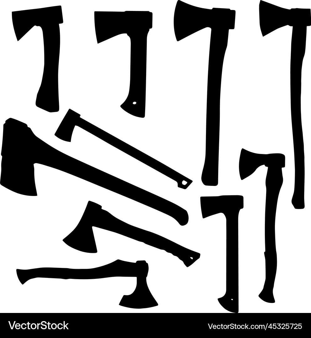 Ax silhouette set icon svg Royalty Free Vector Image