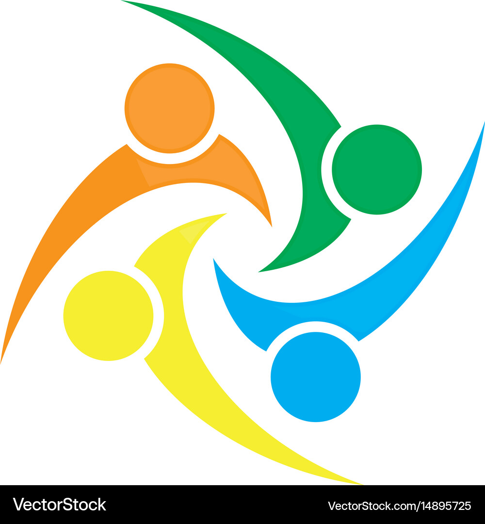 Circle people abstract colorful logo image Vector Image