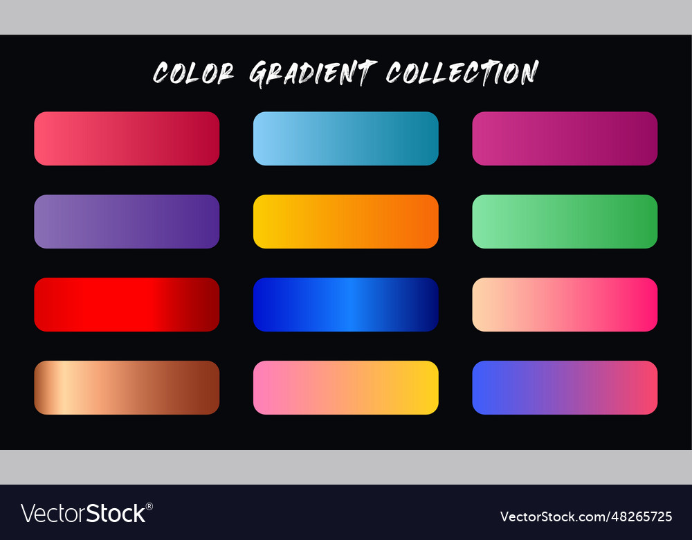 Color gradients swatches set Royalty Free Vector Image