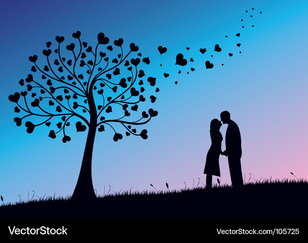 Couple kissing Royalty Free Vector Image - VectorStock