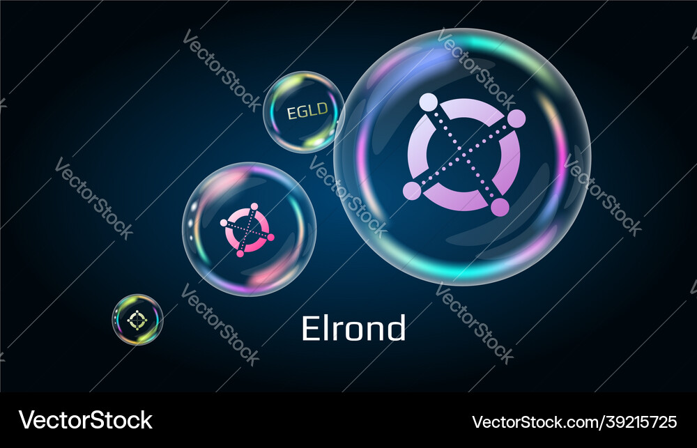 Elrond egld token symbol in soap bubble Royalty Free Vector