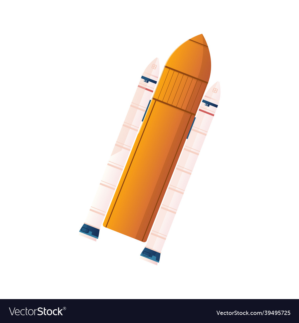 Flat space rocket Royalty Free Vector Image - VectorStock