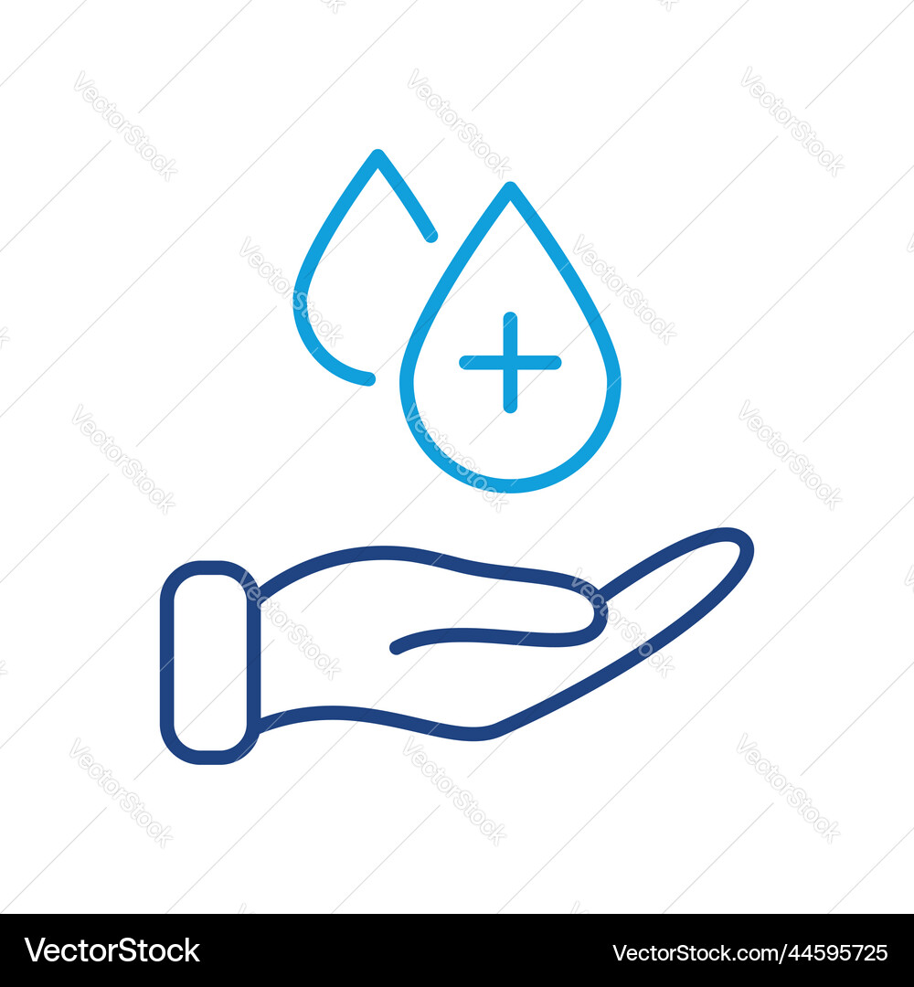 Human hand with sanitizer liquid drop hygiene Vector Image