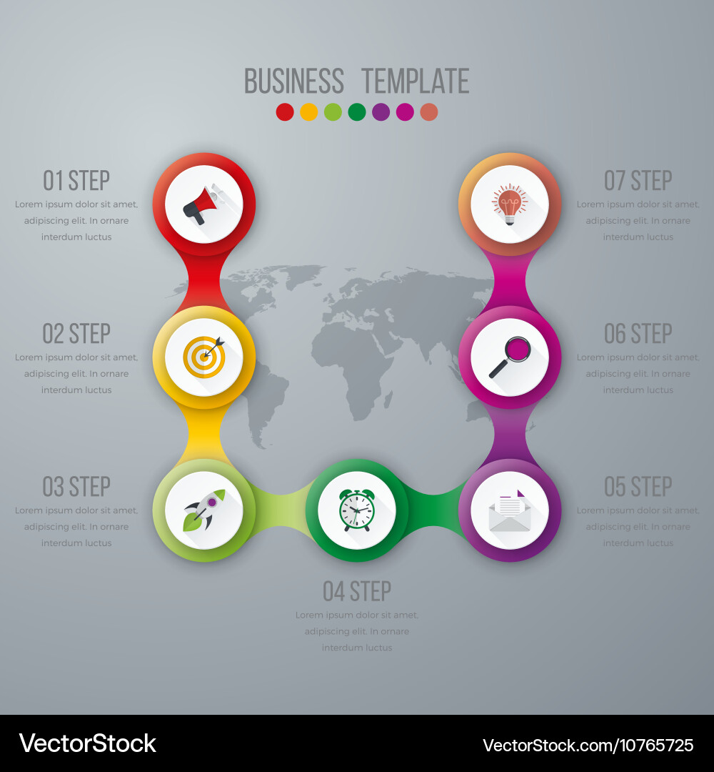 Infographics Seven Options Royalty Free Vector Image