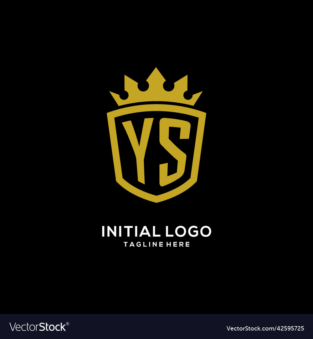 Initial ys logo shield crown style luxury elegant Vector Image