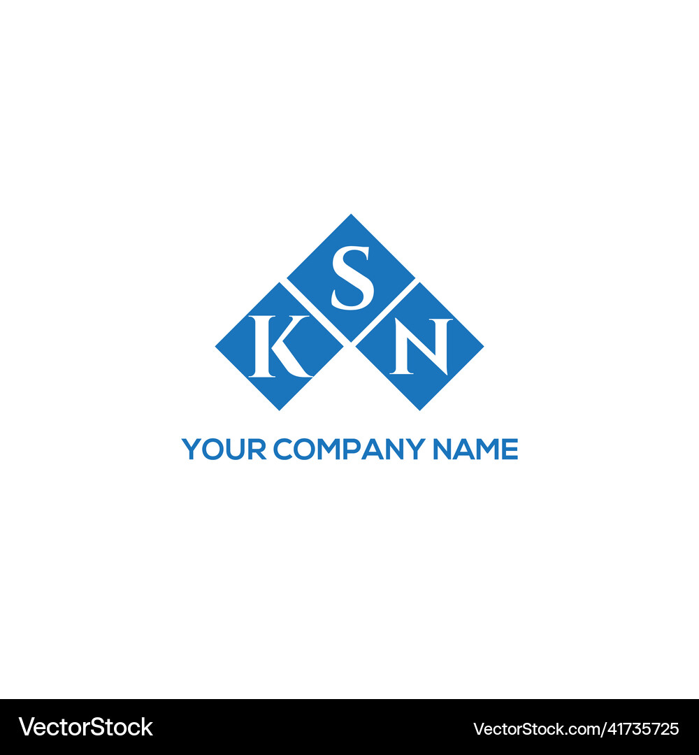 Ksn letter logo design on white background Vector Image