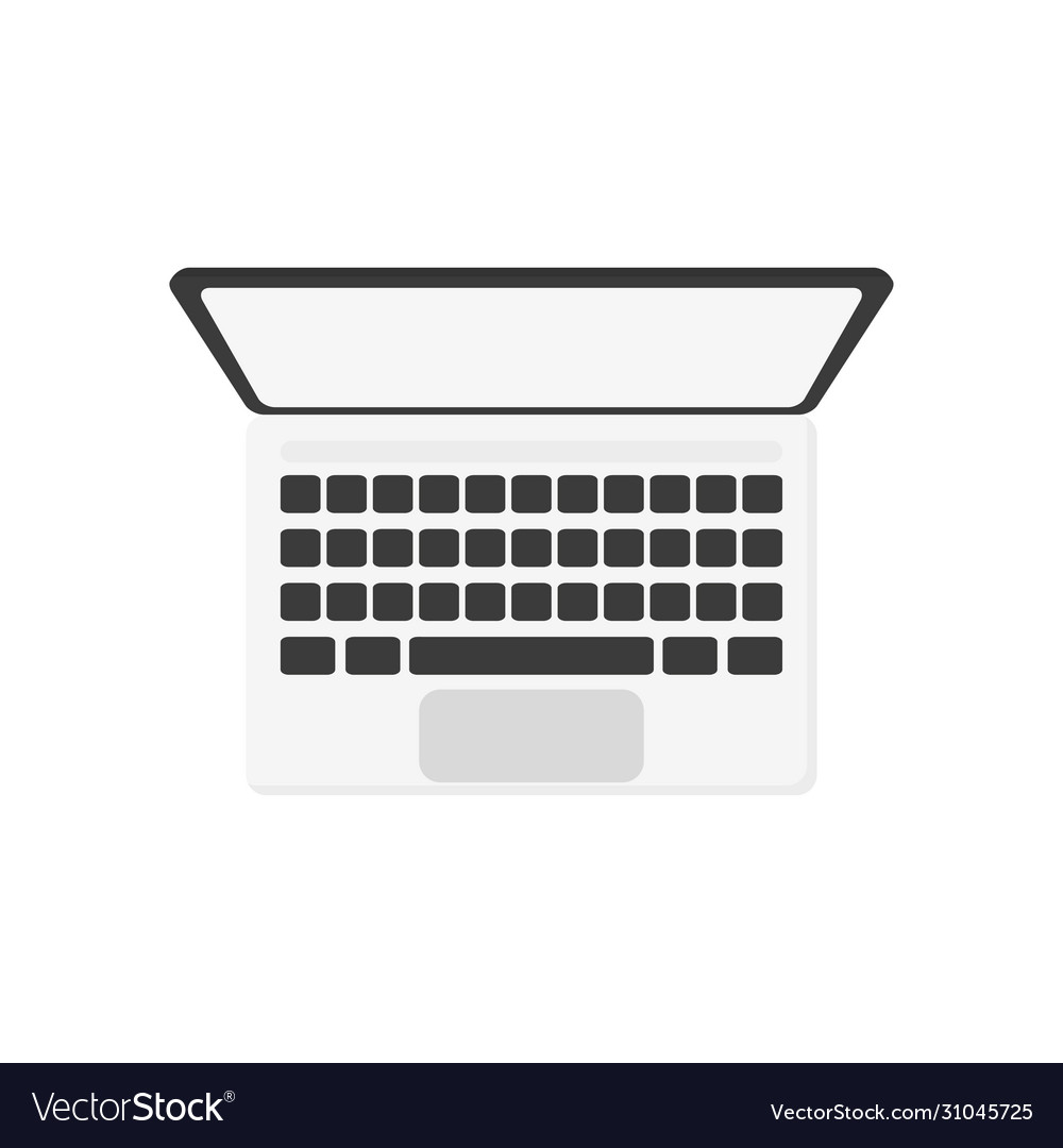 Laptop top view in flat style Royalty Free Vector Image