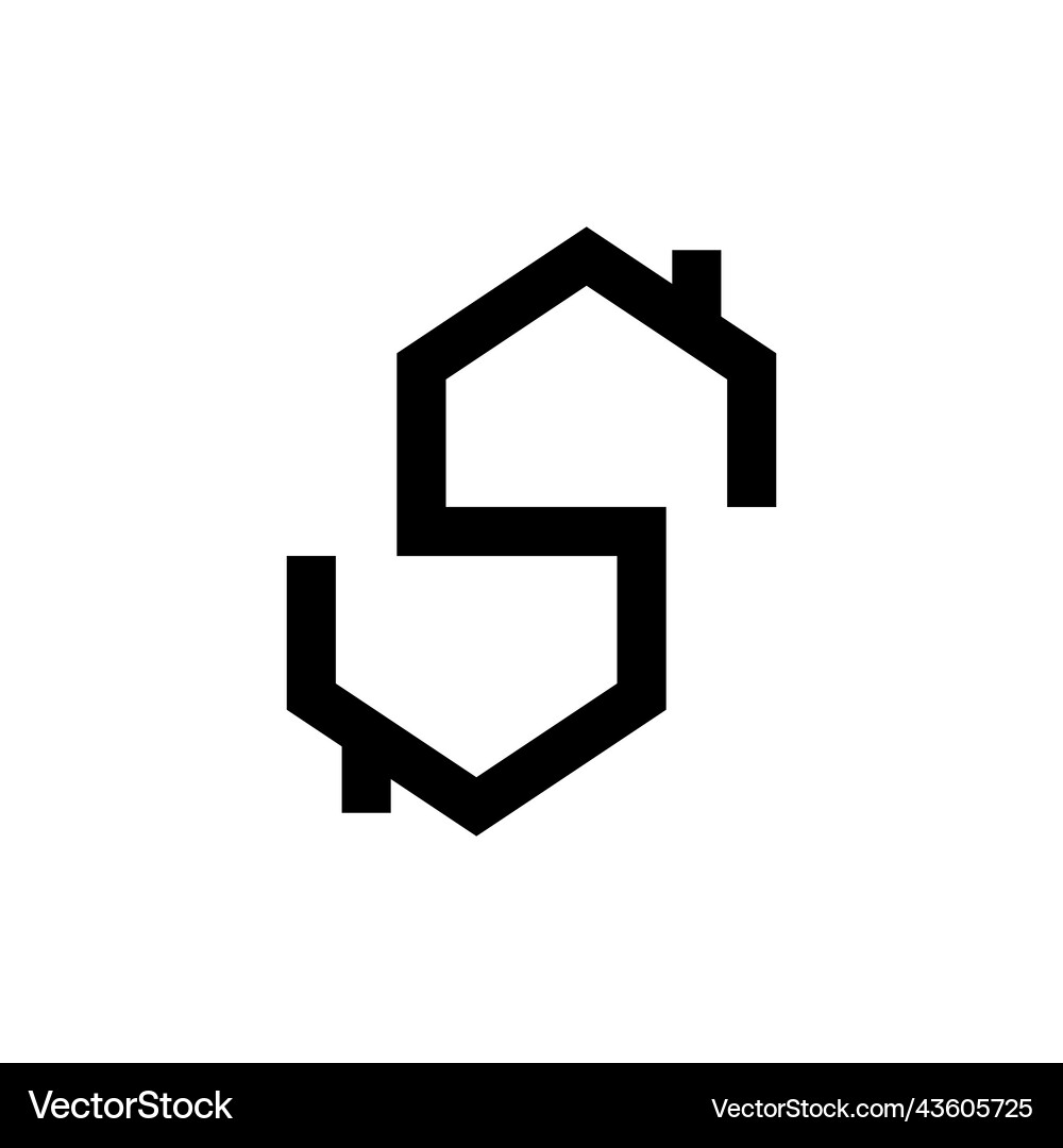 Letter s home building logo design Royalty Free Vector Image