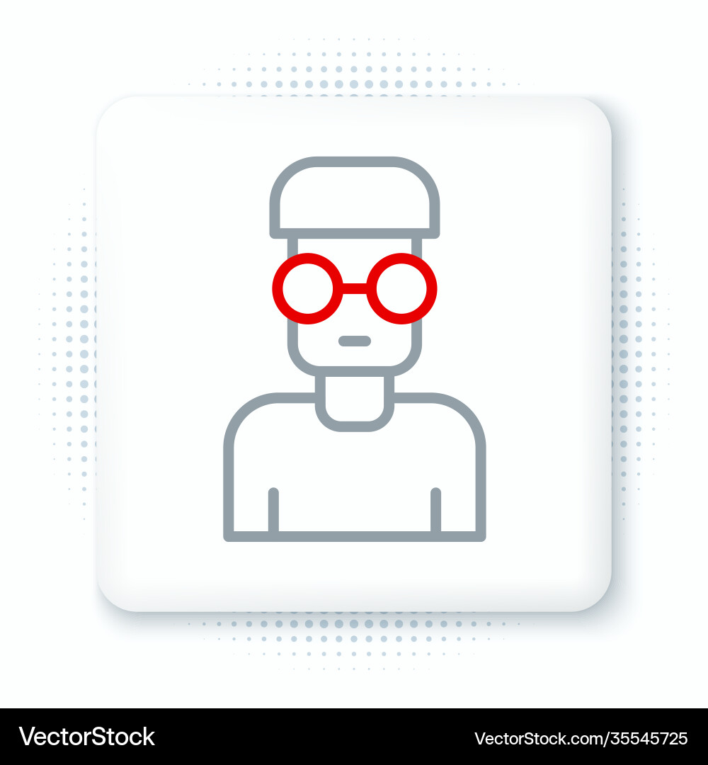 Line nerd geek icon isolated on white background Vector Image