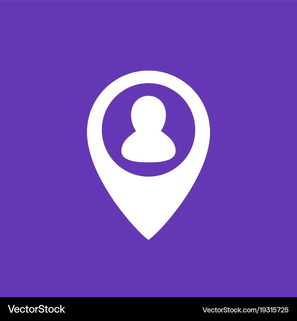 Man on pin icon pictograph Royalty Free Vector Image