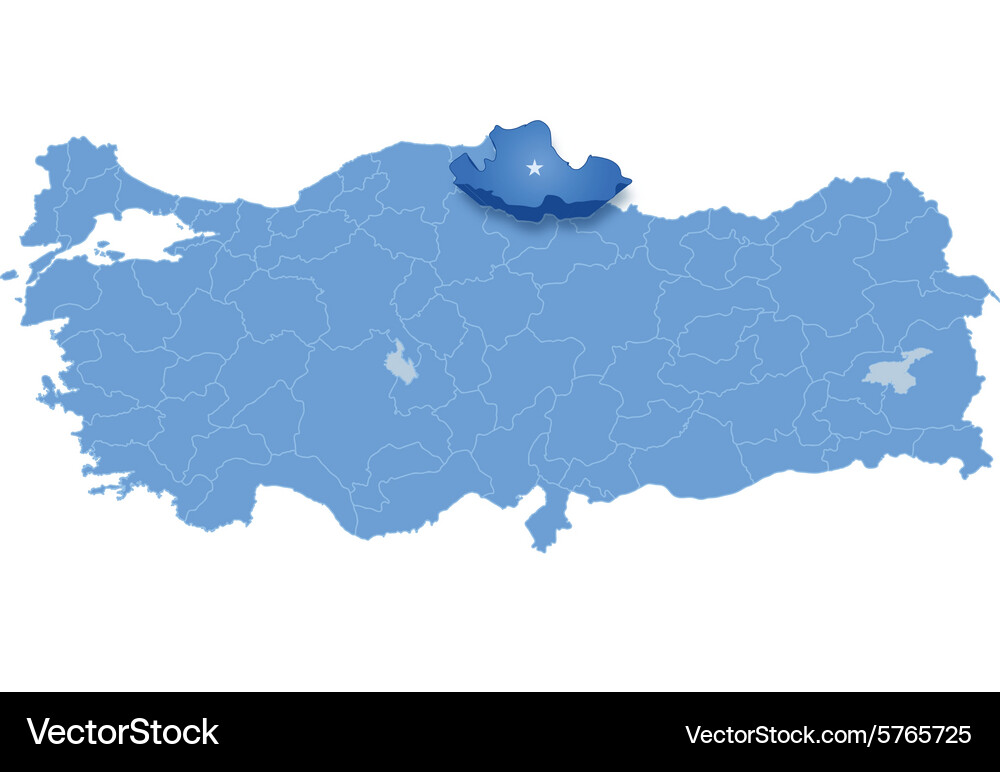 Map of turkey samsun Royalty Free Vector Image