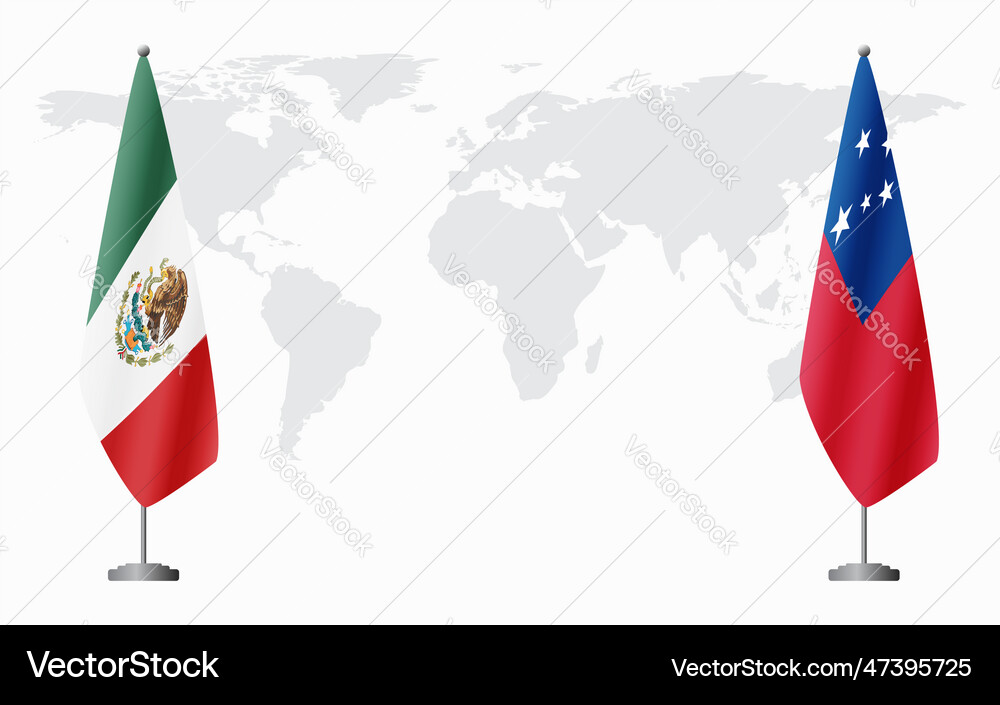 Mexico and samoa flags for official meeting Vector Image