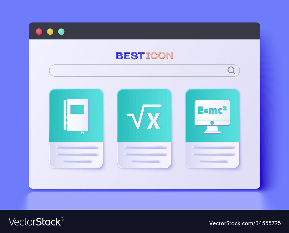 Set square root x glyph book and equation Vector Image Set square root x glyph book and equation Vector Image