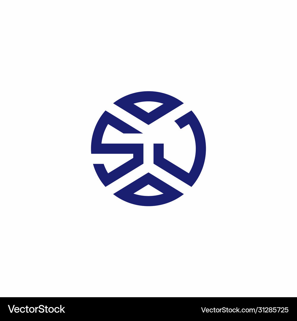 Sj monogram logo with abstract shapes in modern Vector Image