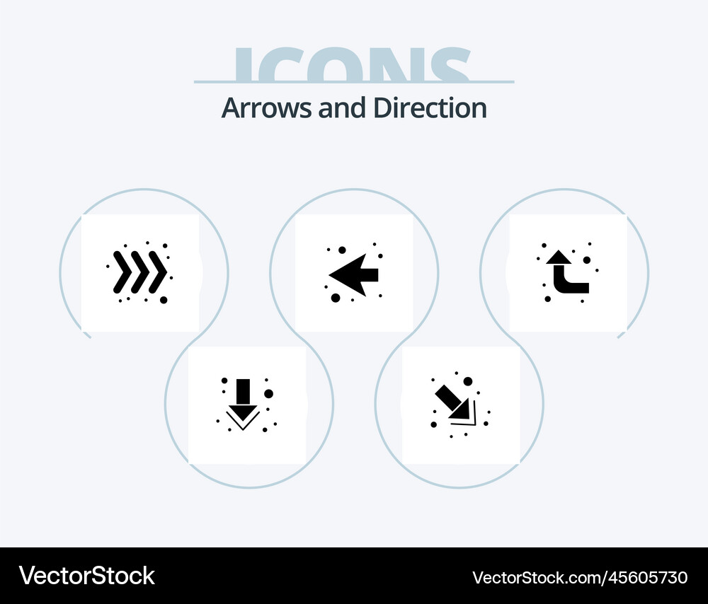 Arrow glyph icon pack 5 icon design keyboard Vector Image