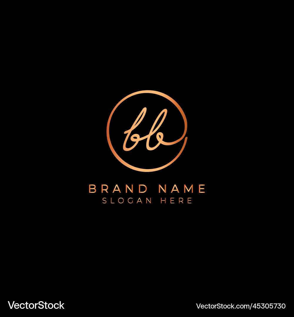 B bb initial letter handwritten signature logo Vector Image
