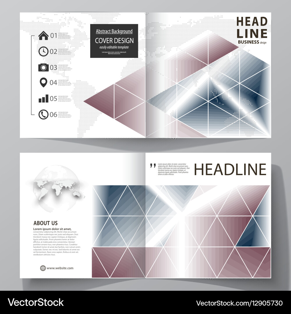Business templates for square design bi fold Vector Image