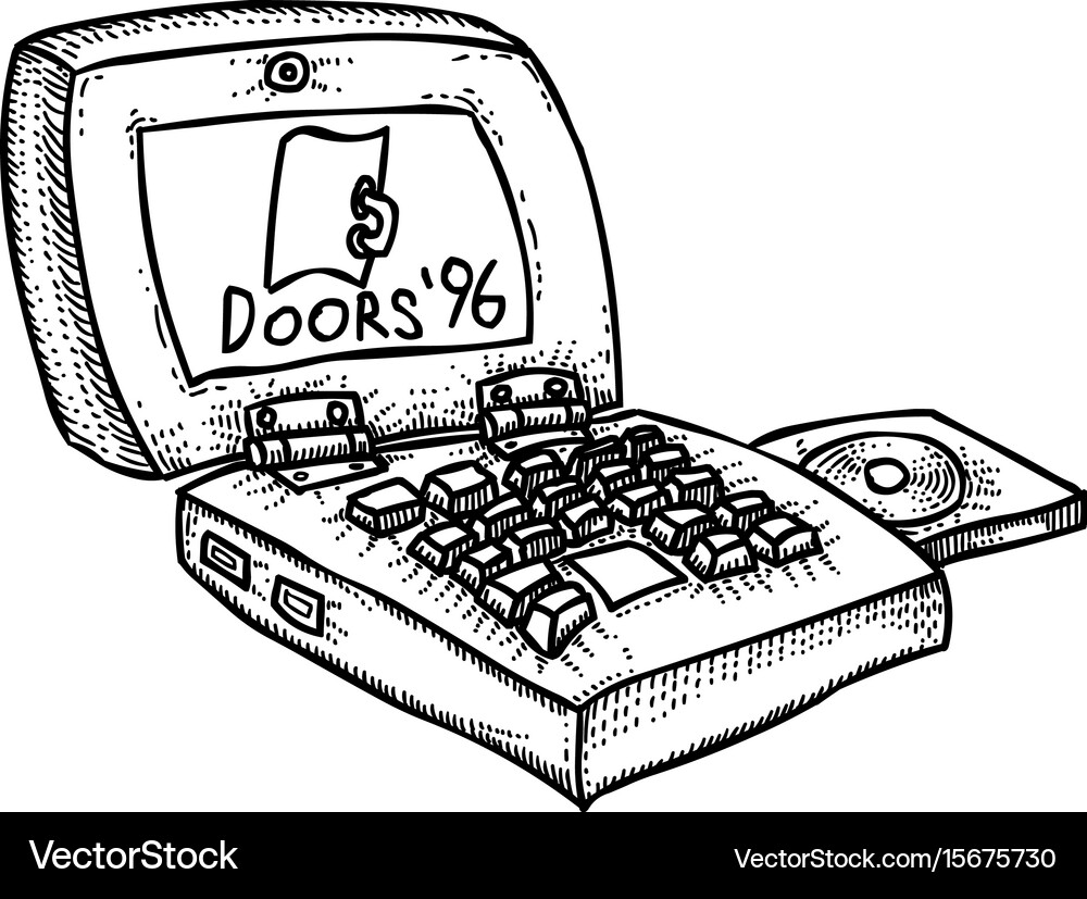 Cartoon image of laptop computer Royalty Free Vector Image