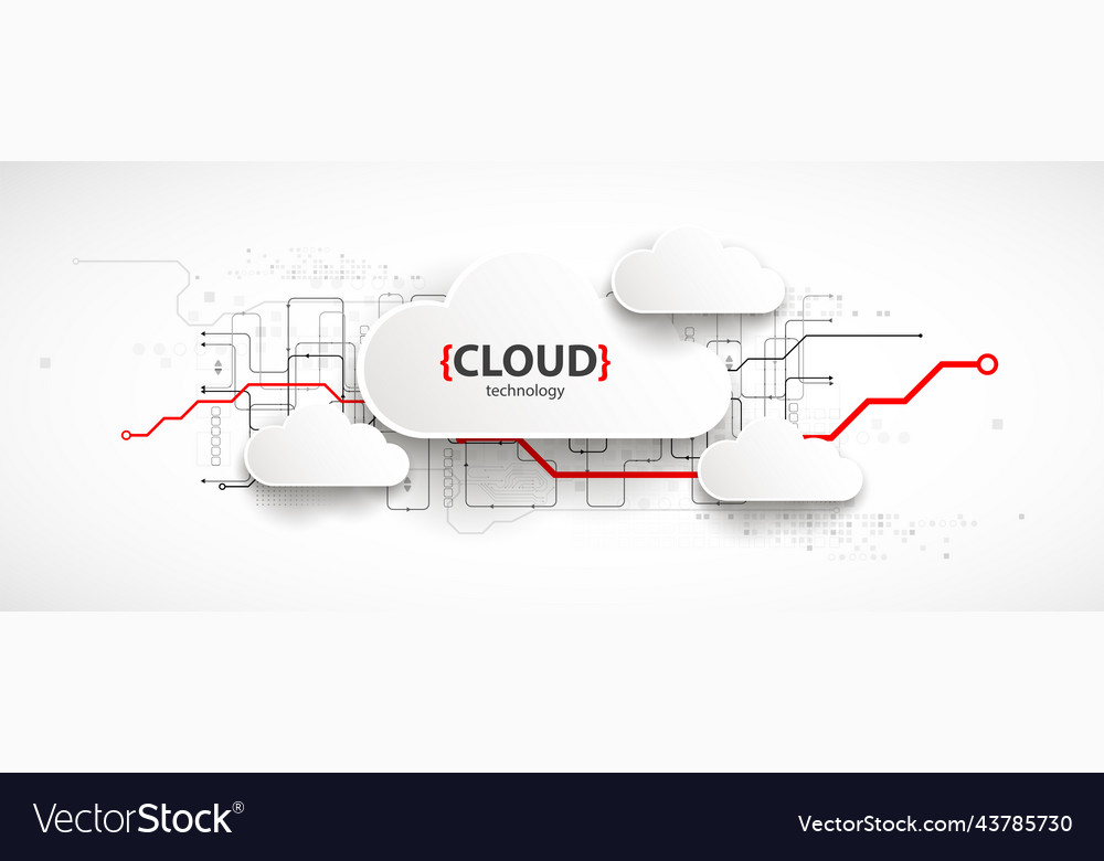 Cloud storage technology integrated digital web Vector Image