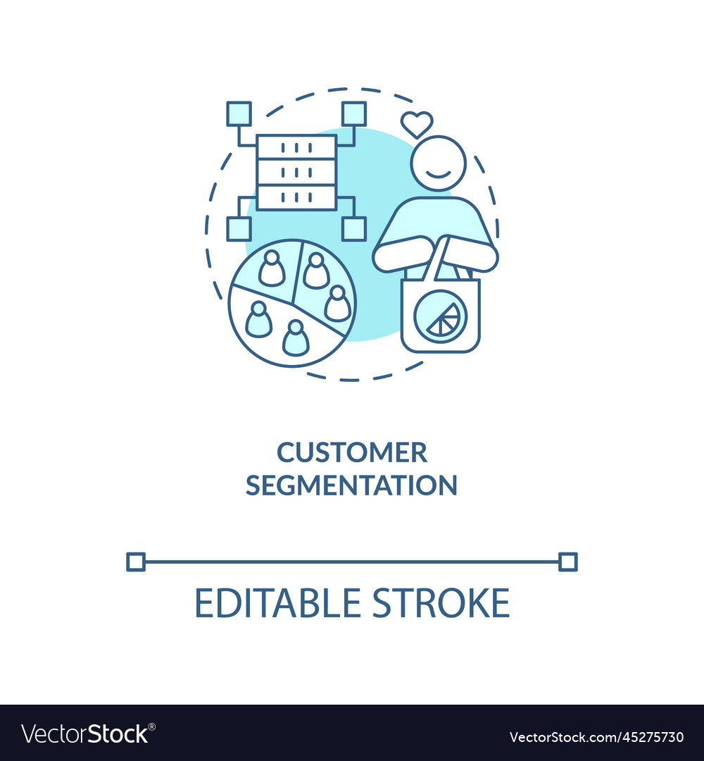 Customer segmentation turquoise concept icon Vector Image Customer segmentation turquoise concept icon Vector Image
