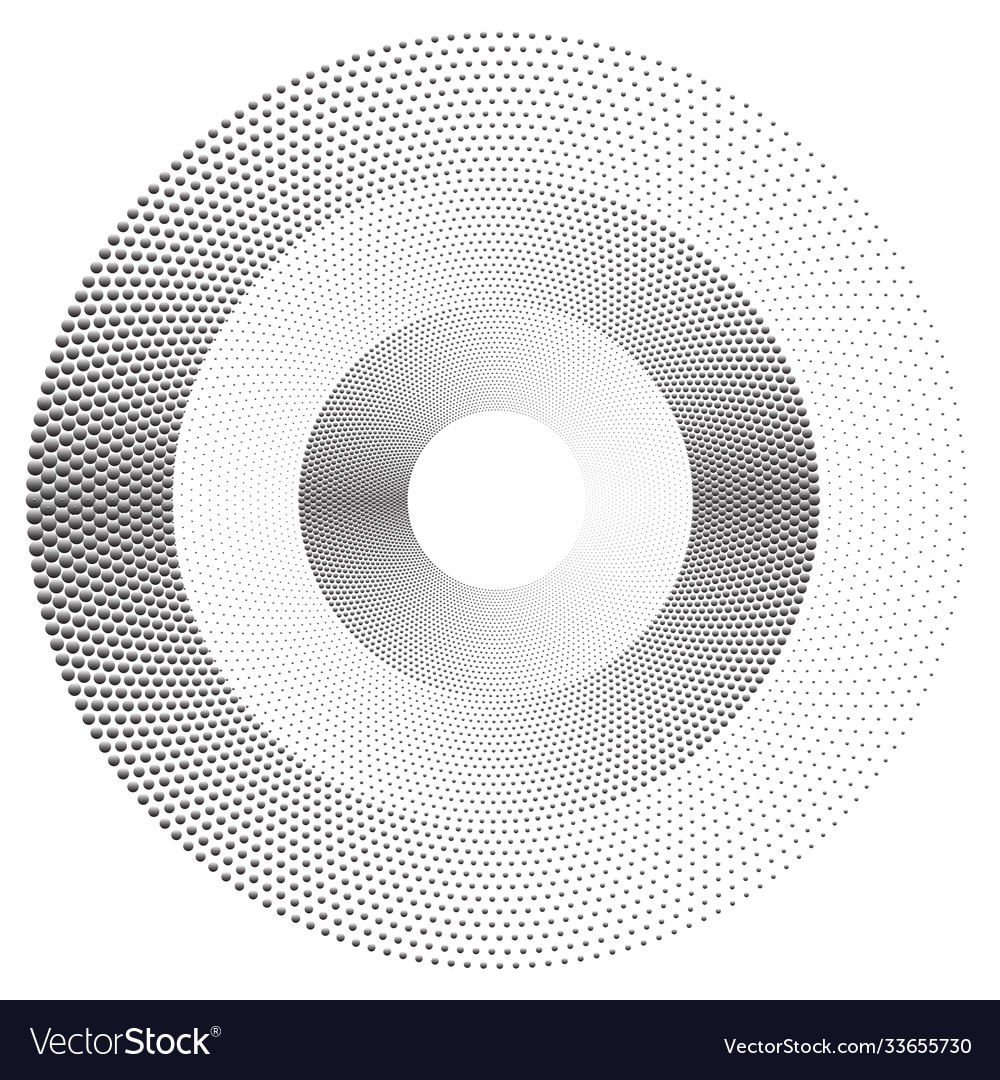 Dotted halftone spiral pattern or texture Vector Image