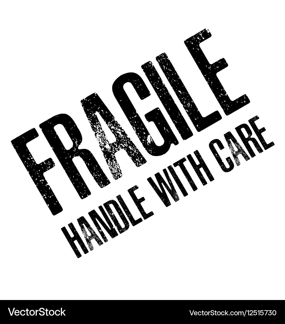 Fragile with handle care isolated on white Vector Image